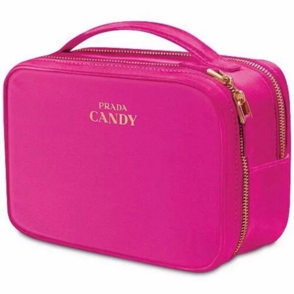 Prada | Bags | Prada Pouch Makeup Bag Candy Vanity Train Case New ...